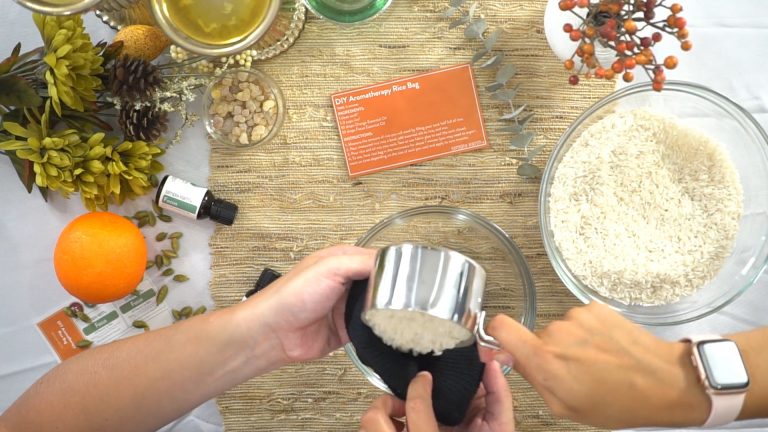 DIY Aromatherapy Rice Bag with Essential Oils - Simply Earth Blog