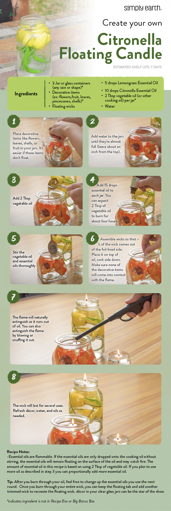 Floating Candle Recipe You Can Personalize - Simply Earth Blog