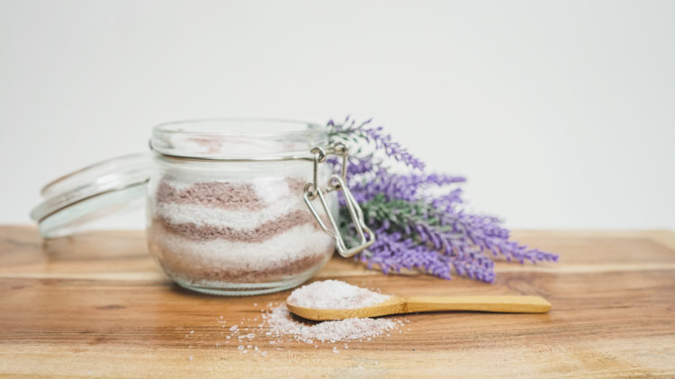 Purple Striped Natural Bath Salts Recipe - Simply Earth Blog