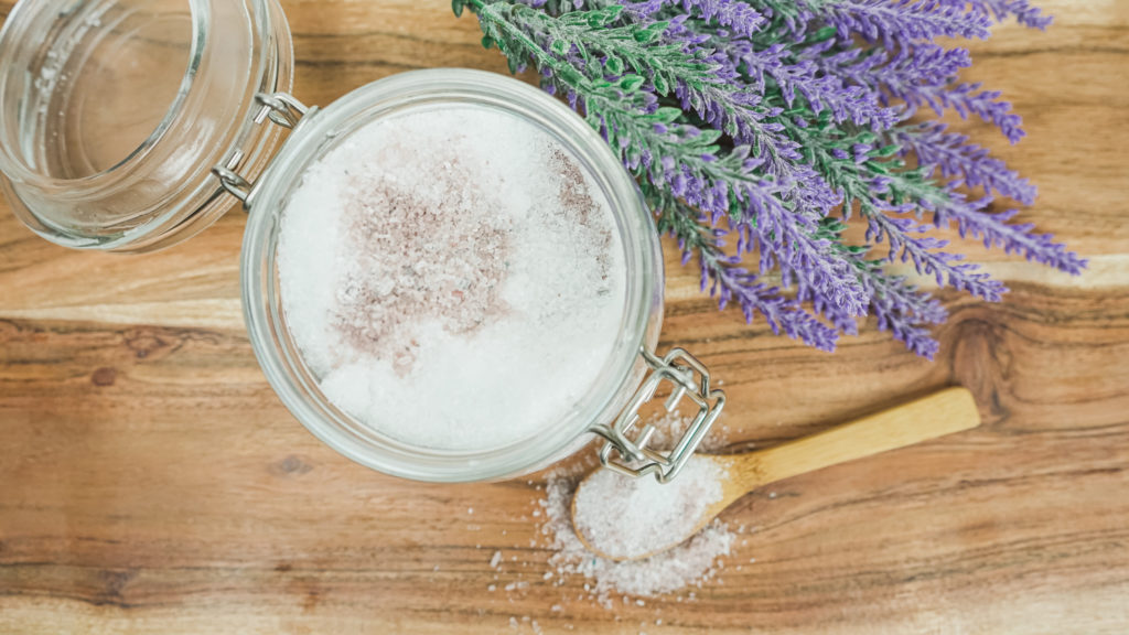 Purple Striped Natural Bath Salts Recipe - Simply Earth Blog