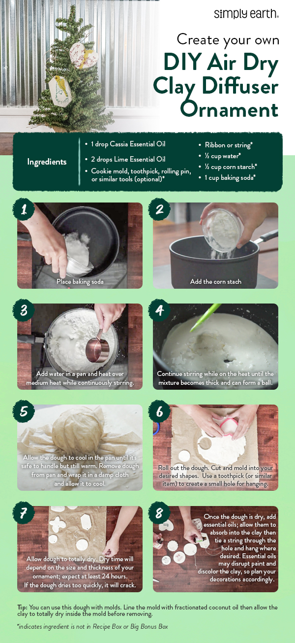 Essential Oil Clay Diffuser Ornament Recipe - Simply Earth Blog