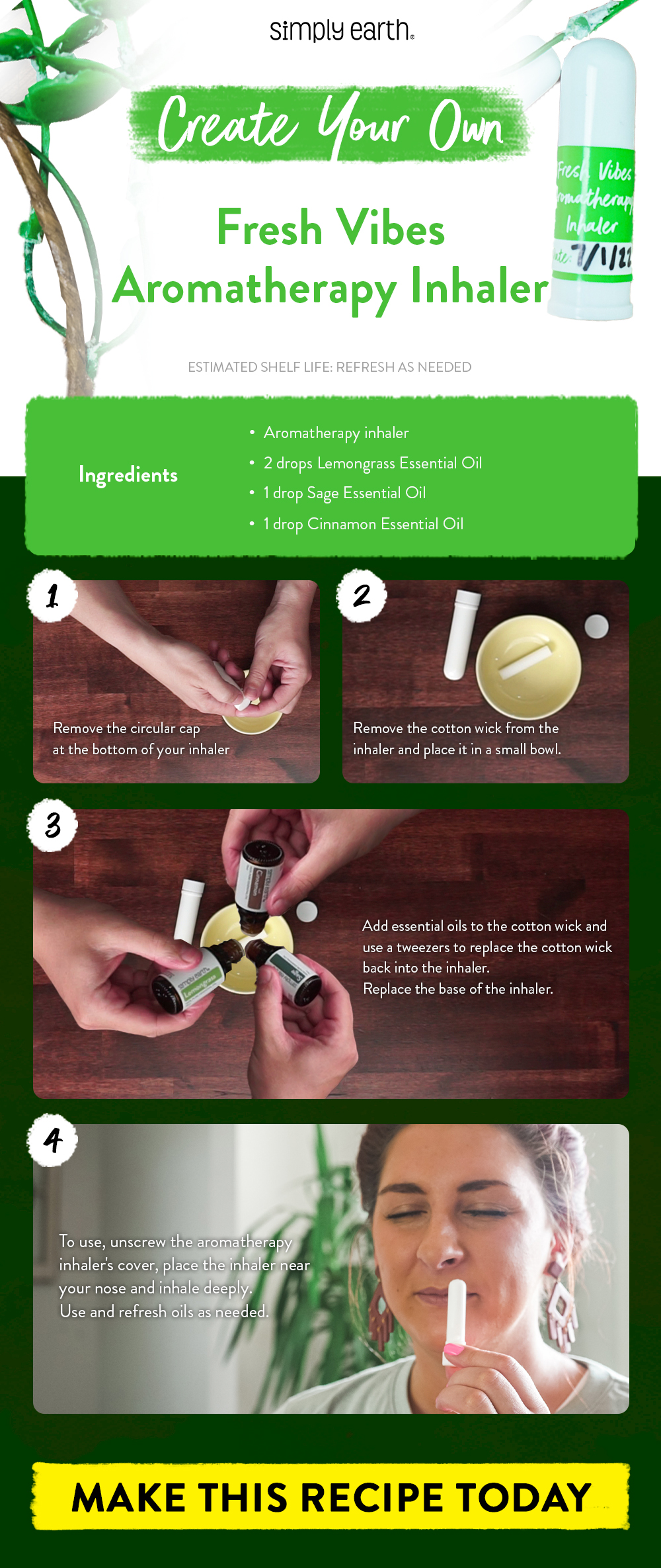 Fresh Vibes Aromatherapy Inhaler for Energy - Simply Earth Blog