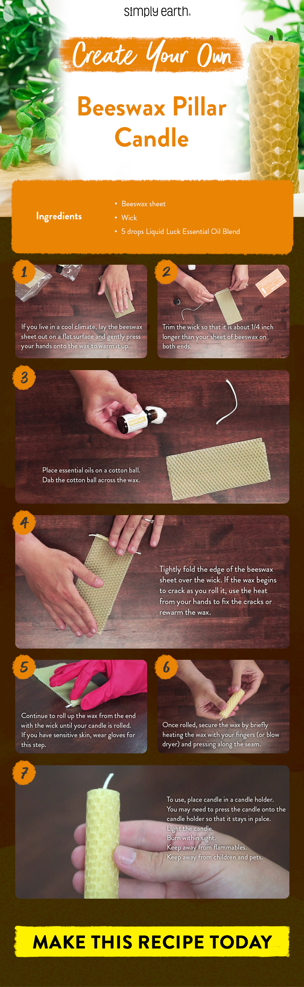 Beeswax Pillar Candle Recipe - Simply Earth Blog