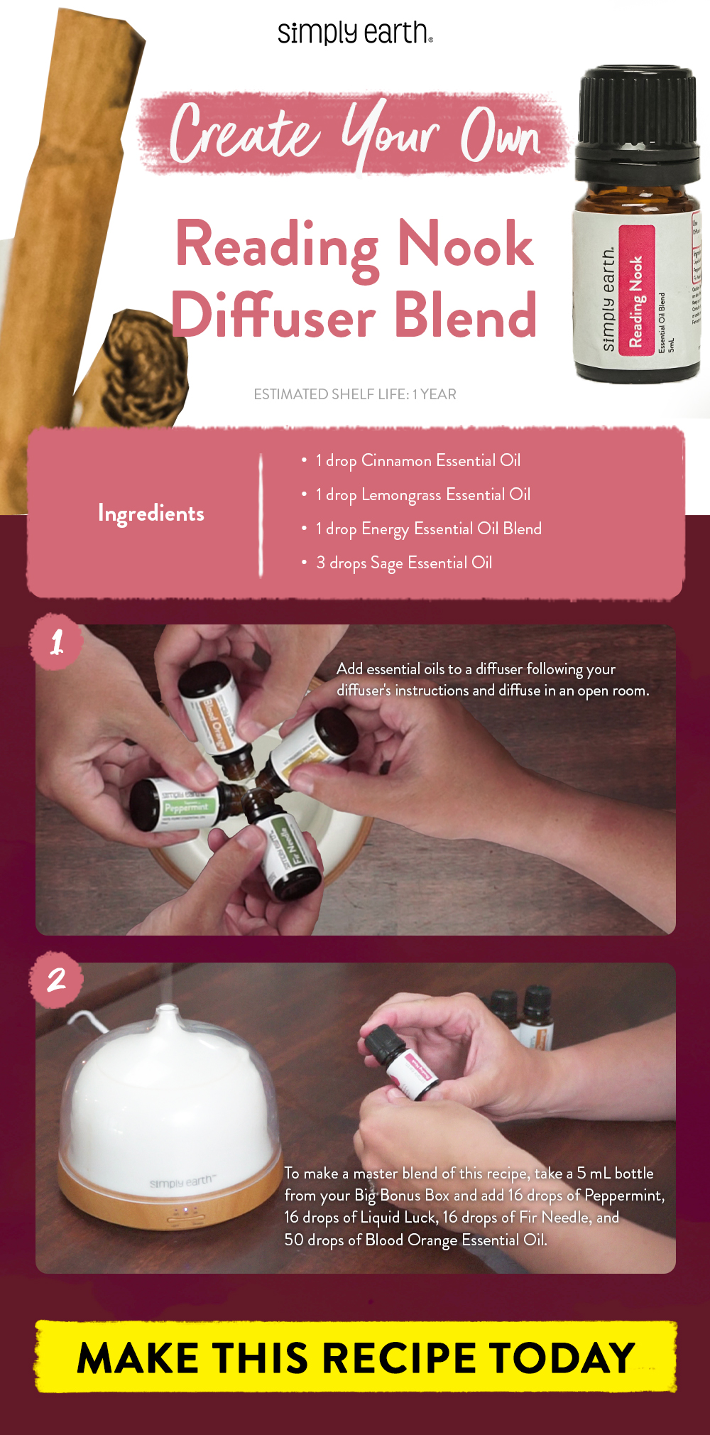 Reading Nook: A Peaceful and Calming Diffuser Blend - Simply Earth Blog