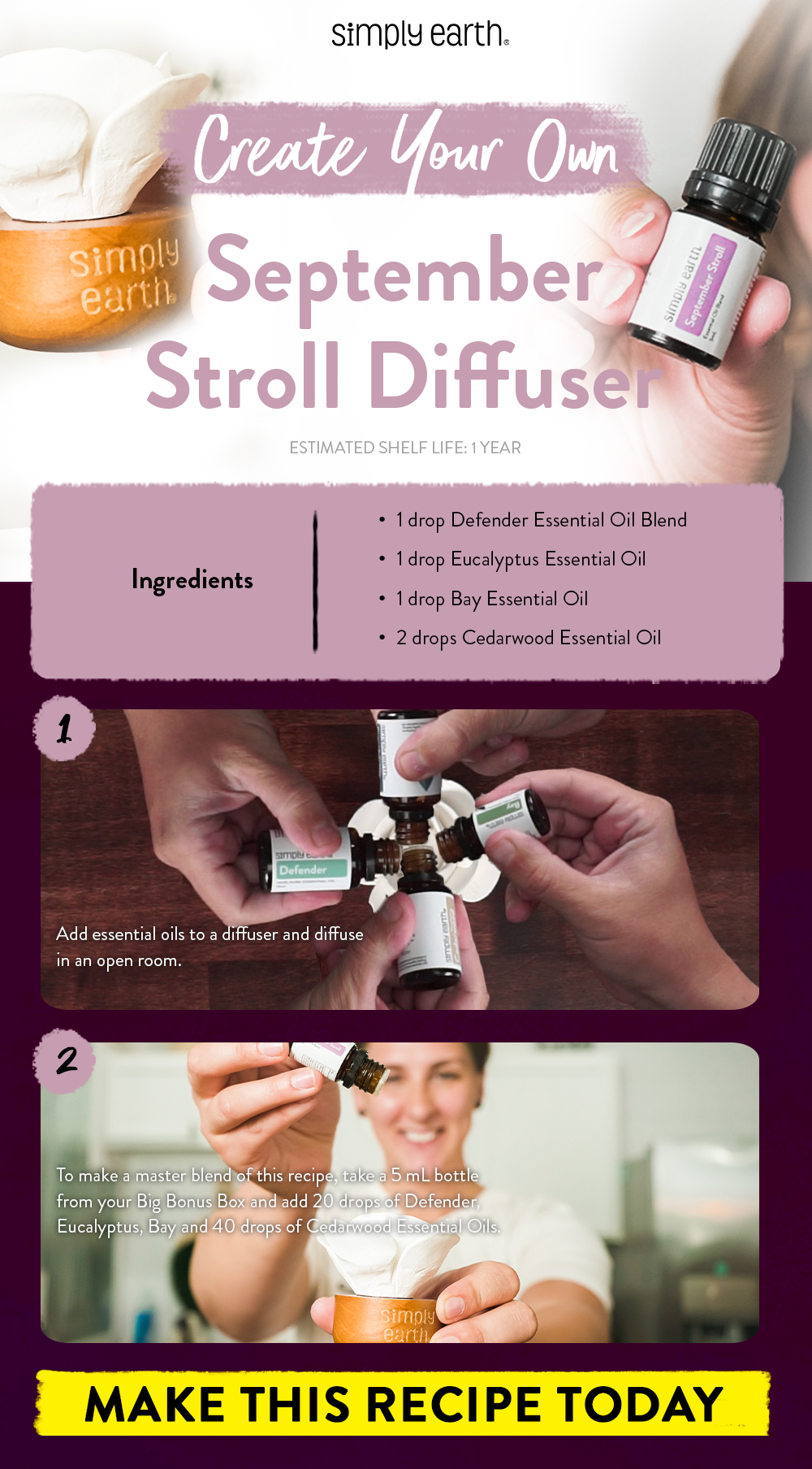 September Stroll Diffuser Blend - A Relaxing Essential Oil Blend ...