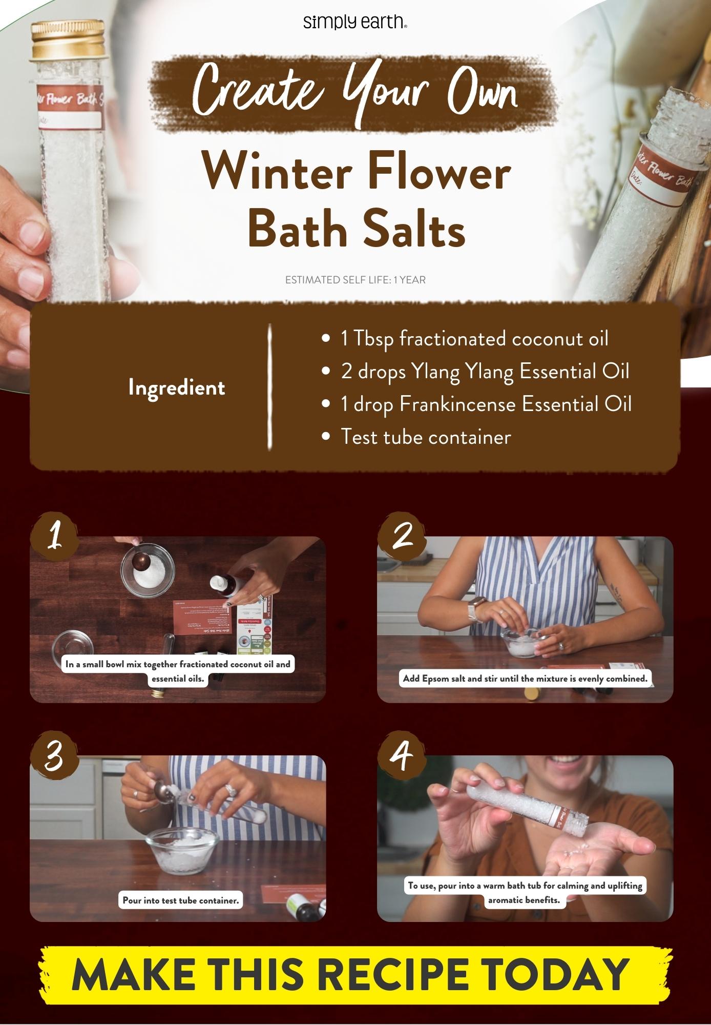 Winter Flower Bath With Epsom Salt Recipe - Simply Earth Blog