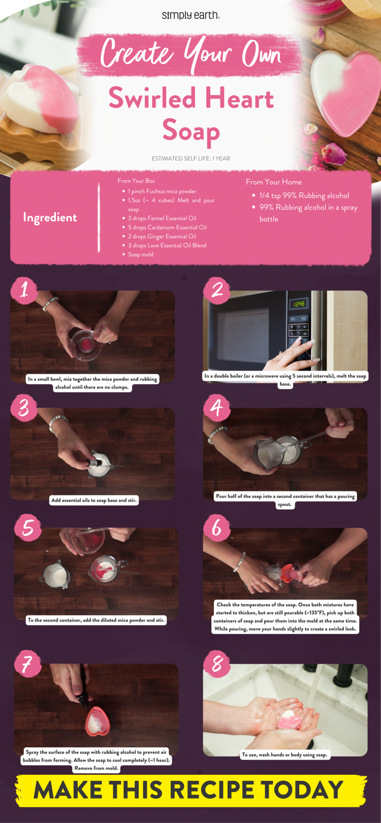 Swirled Heart Shaped Soap Recipe - Simply Earth Blog