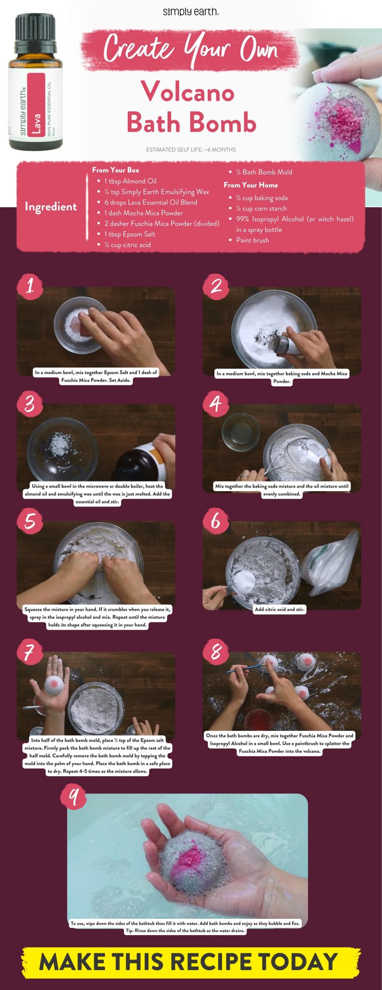 Volcano Bath Bomb Recipe + Secret Ingredient - Simply Earth Blog