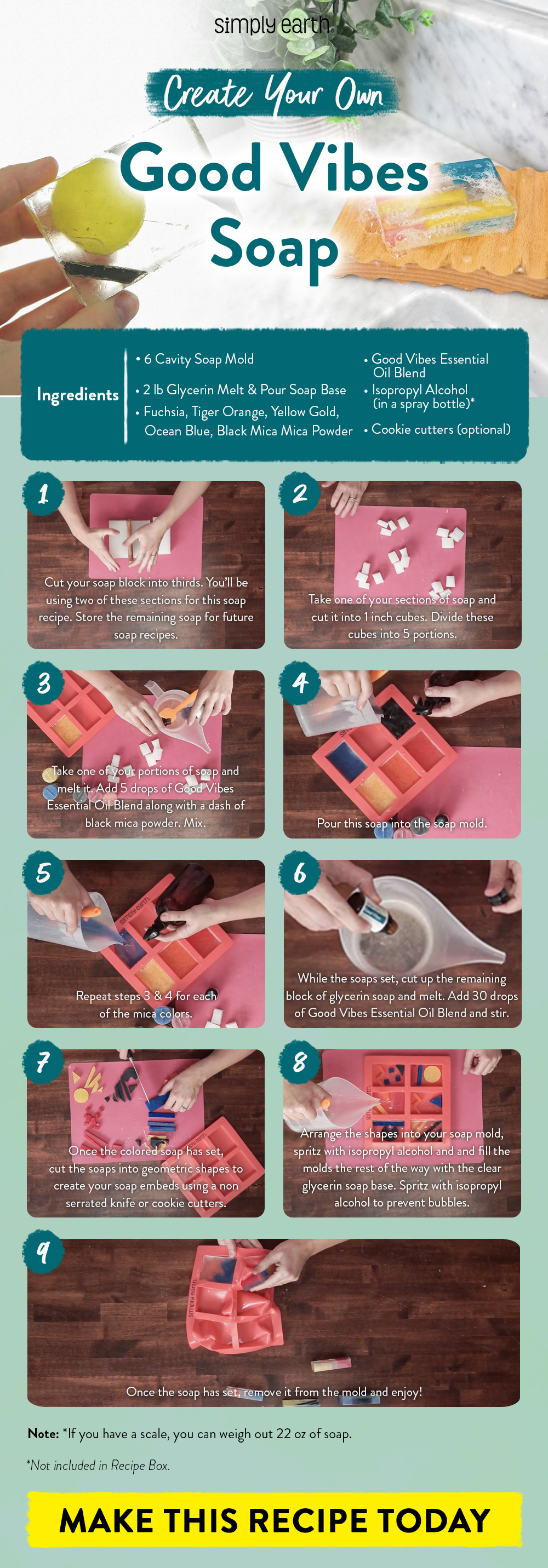 Good Vibes Melt & Pour Soap Recipe - Simply Earth Blog