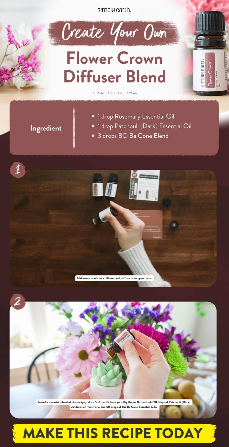 Flower Crown Diffuser Blend with Floral Essential Oils - Simply Earth Blog