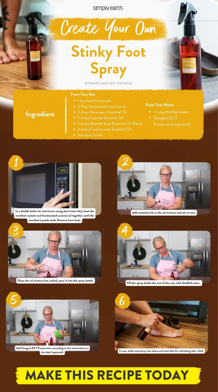 Stinky Foot Spray Recipe With Essential Oils - Simply Earth Blog