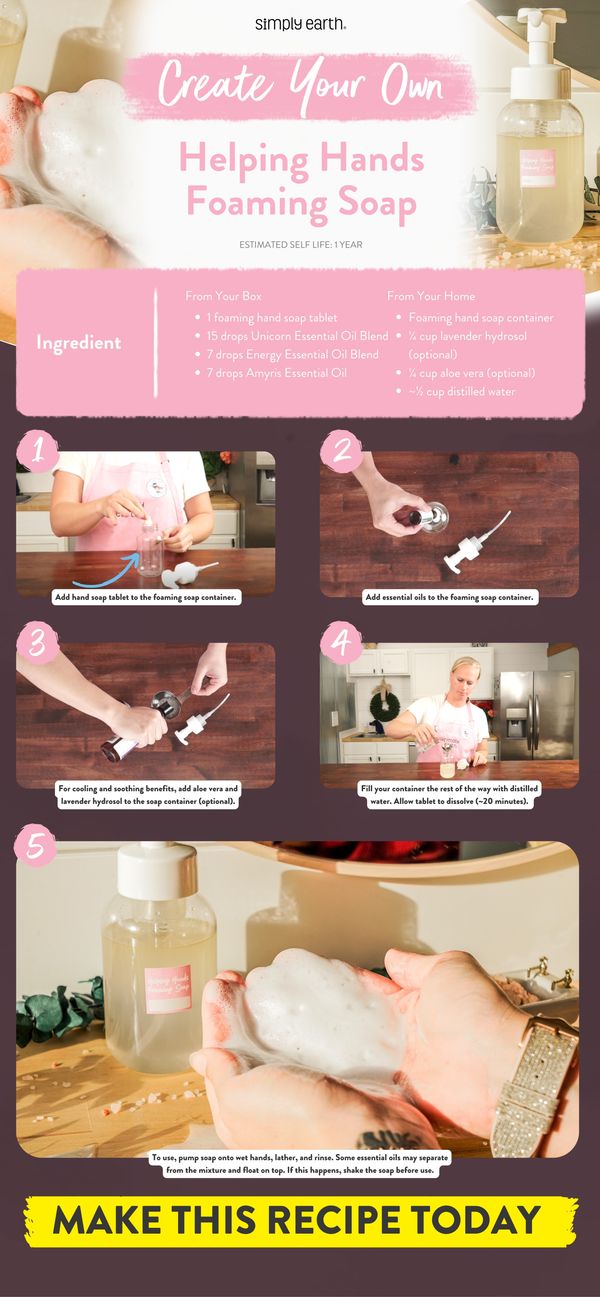 Helping Hands Foaming Soap Recipe - Simply Earth Blog