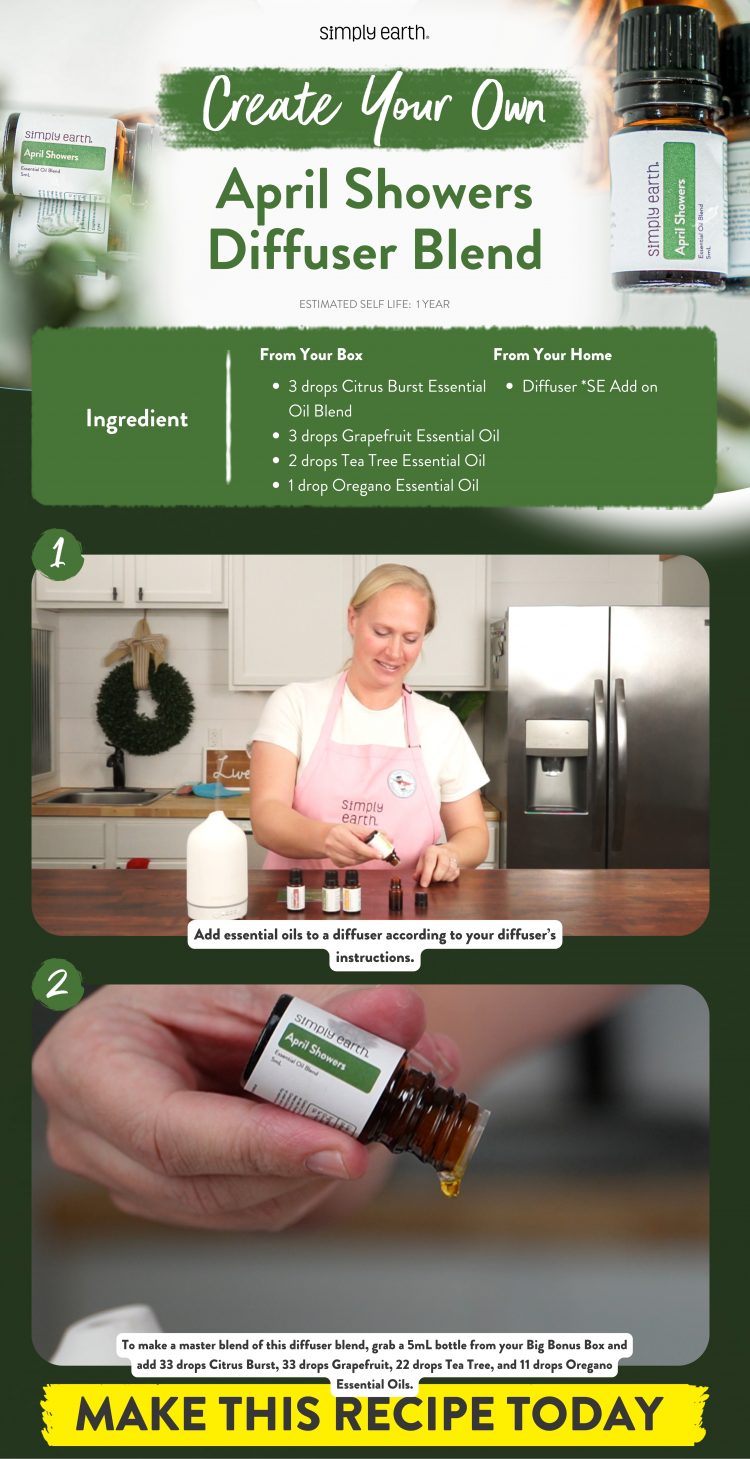 April Showers Diffuser Blend Recipe - Simply Earth Blog