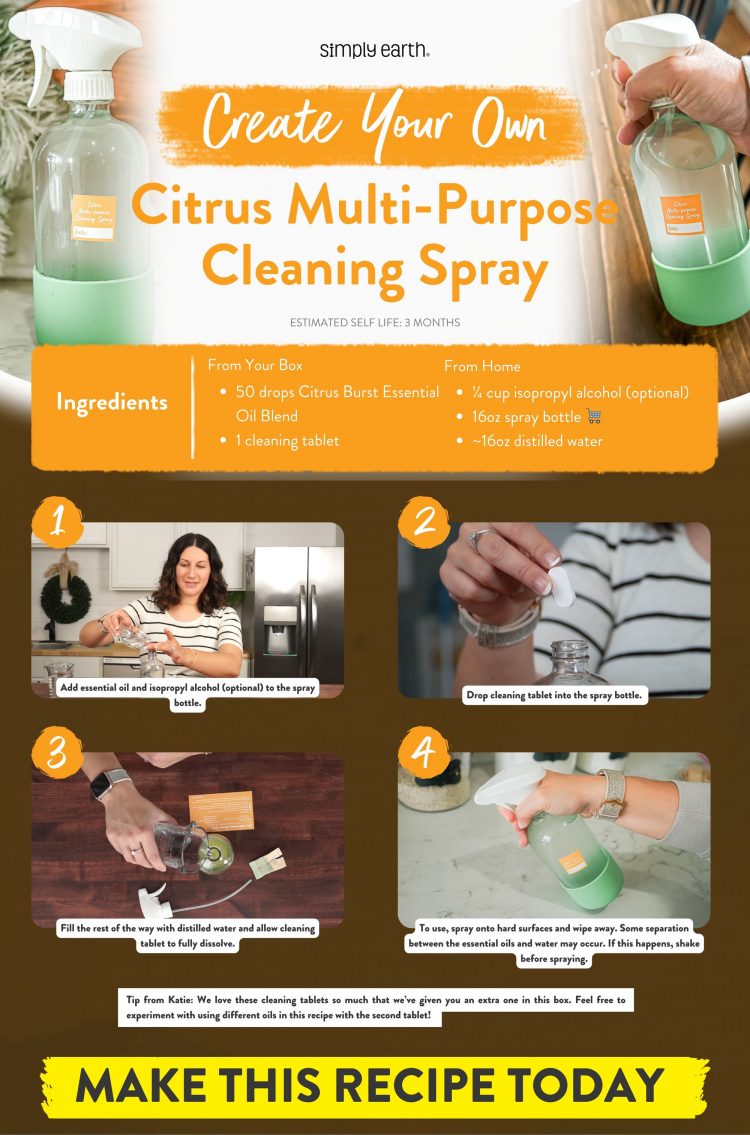 Citrus Multi-Purpose Homemade Cleaning Spray - Simply Earth Blog