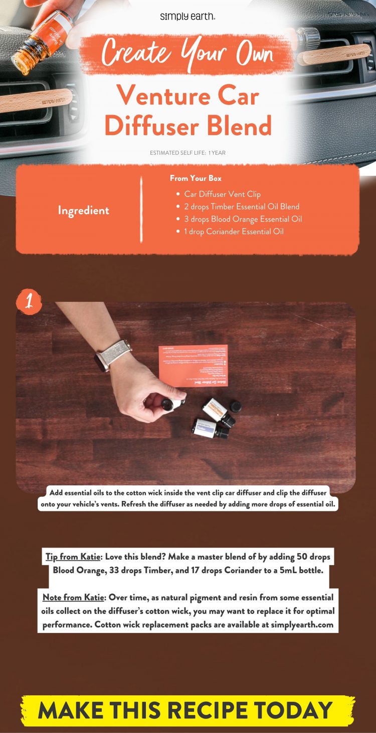 Venture Car Diffuser Blend Recipe - Simply Earth Blog