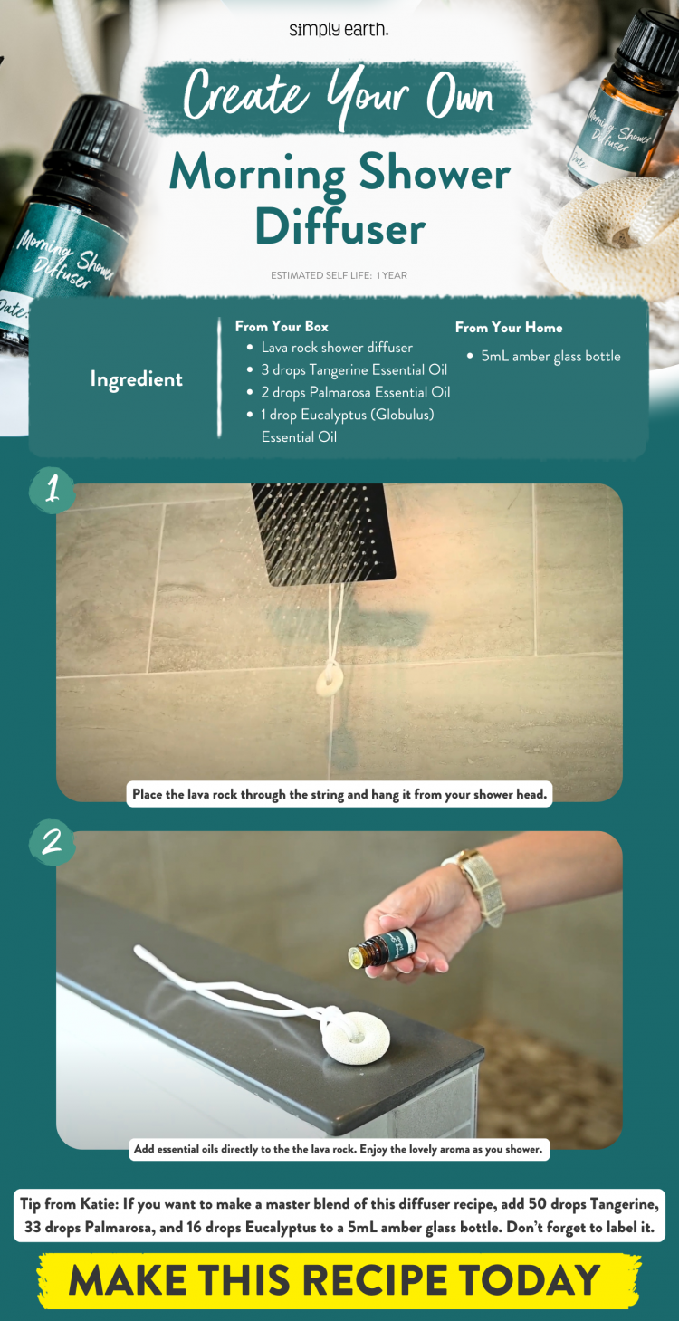Shower Diffuser Recipe to Start Your Day Bright - Simply Earth Blog