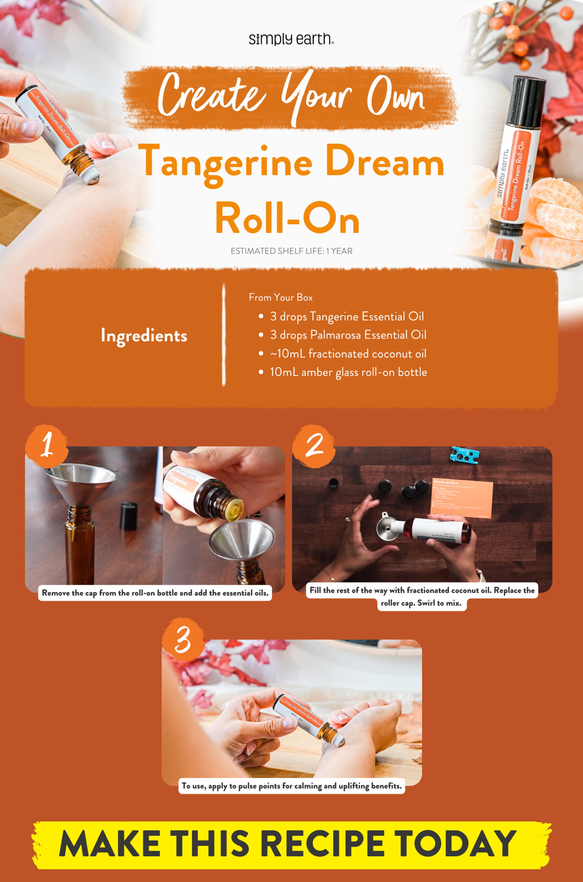 Tangerine Dream Roll-On for Daily Calm - Simply Earth Blog