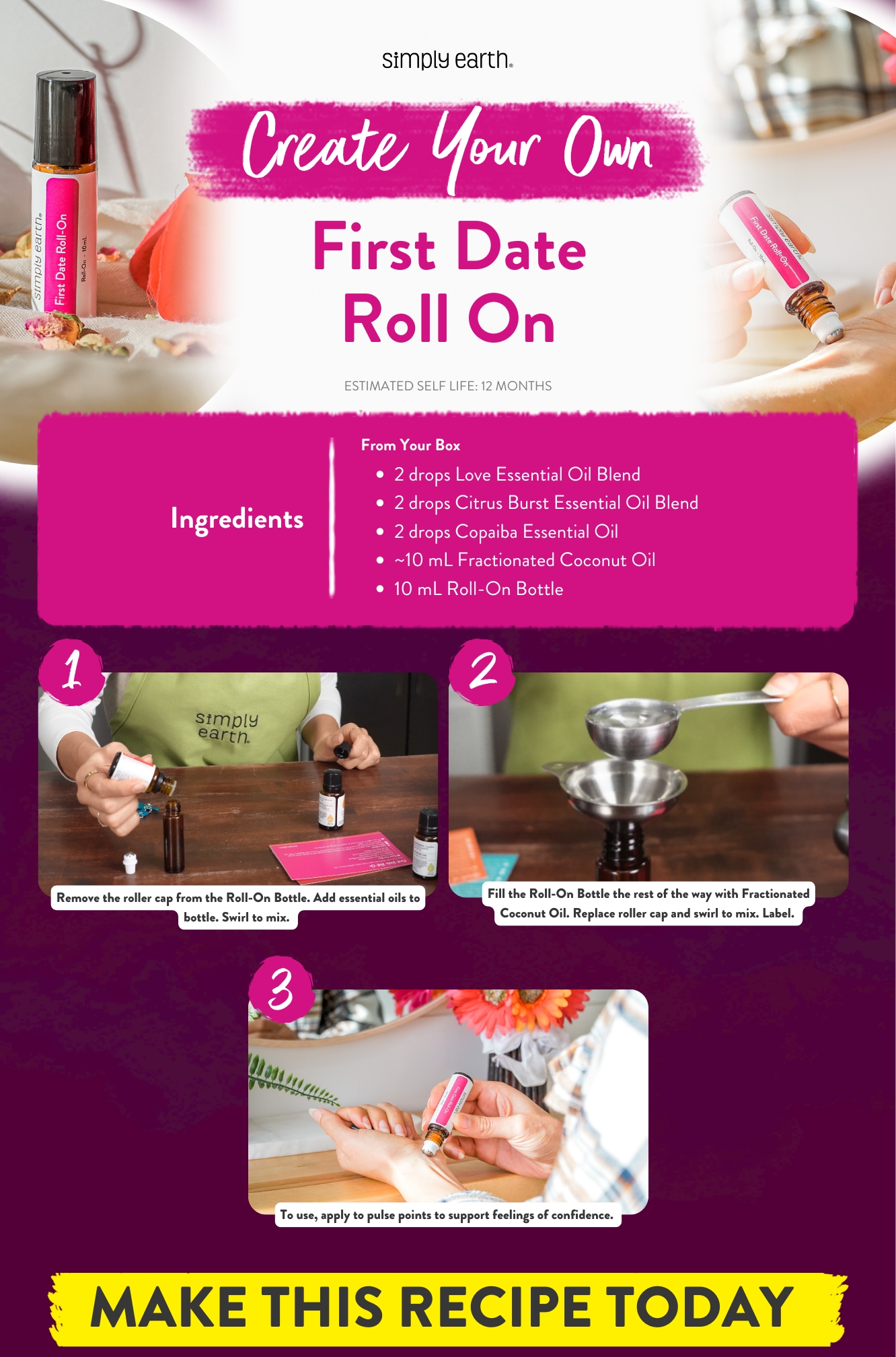 Love at First Scent: DIY First Date Roll-On Recipe - Simply Earth Blog