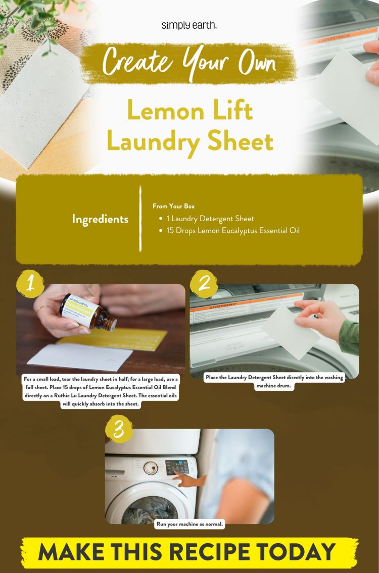 DIY Lemon Lift Laundry Sheet for Natural Laundry - Simply Earth Blog
