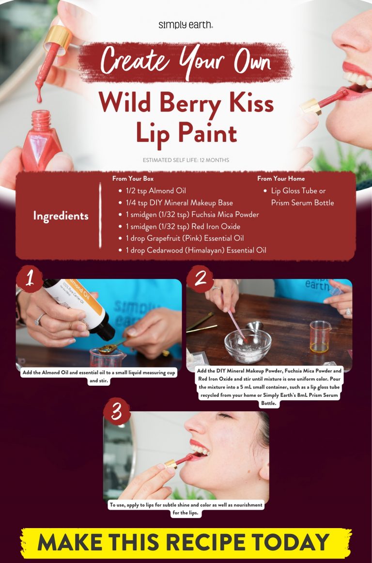 Wild Berry Kiss Lip Paint: Easy DIY Natural Lip Oil - Simply Earth Blog