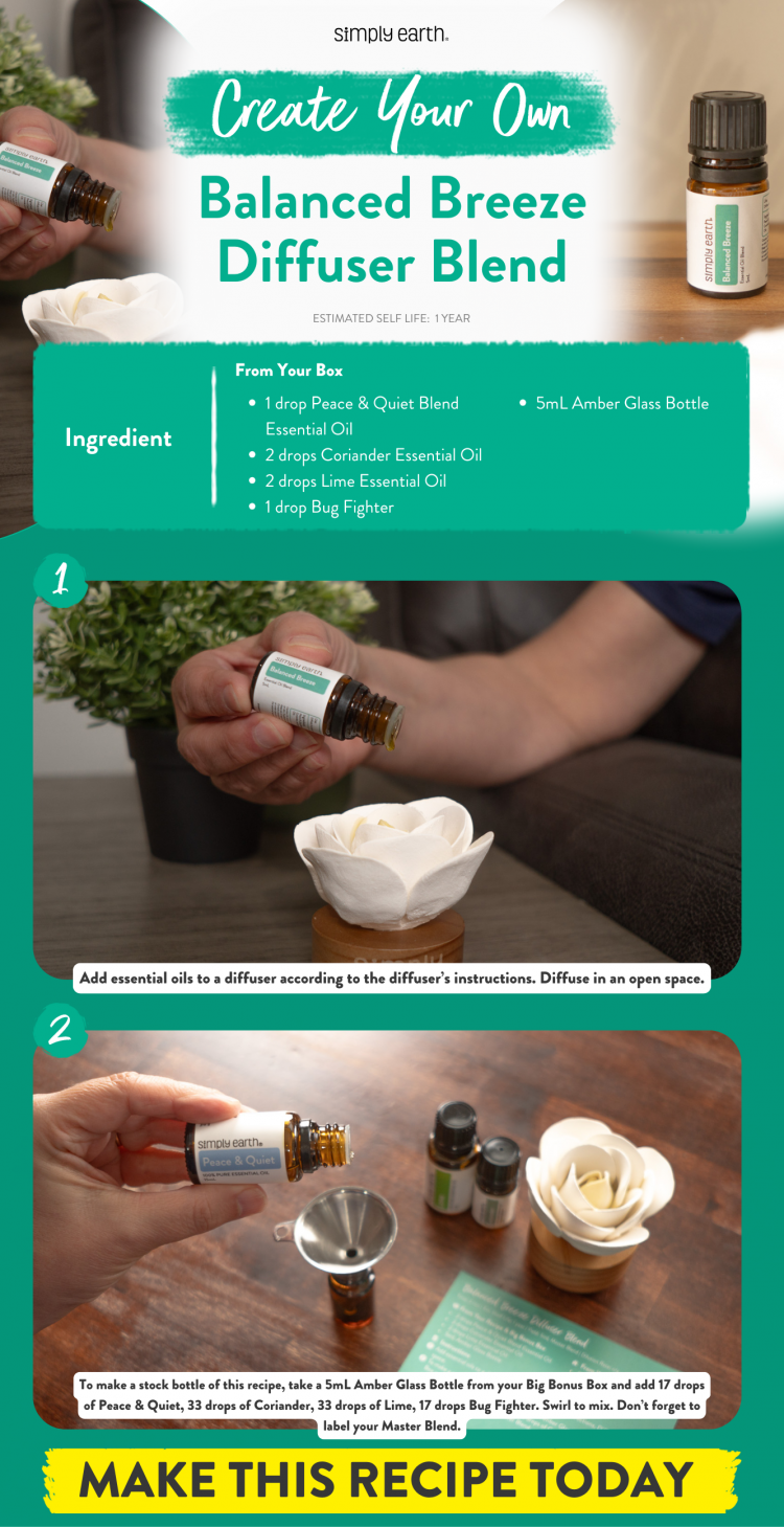 Balanced Breeze Diffuser Blend Recipe for Clarity - Simply Earth Blog