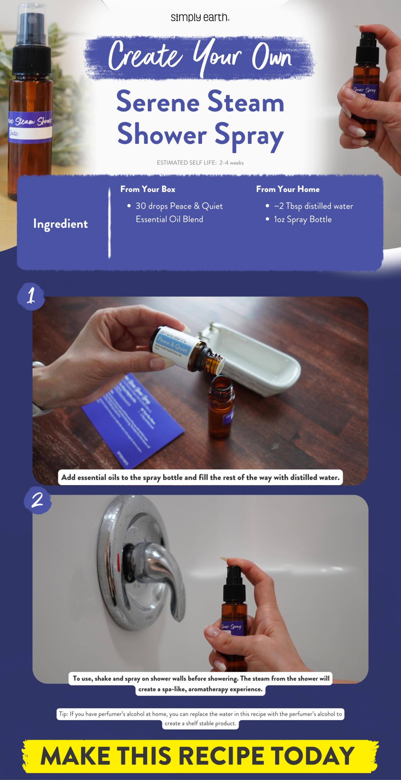 Serene Steam Shower Spray Recipe for a Spa-like Experience