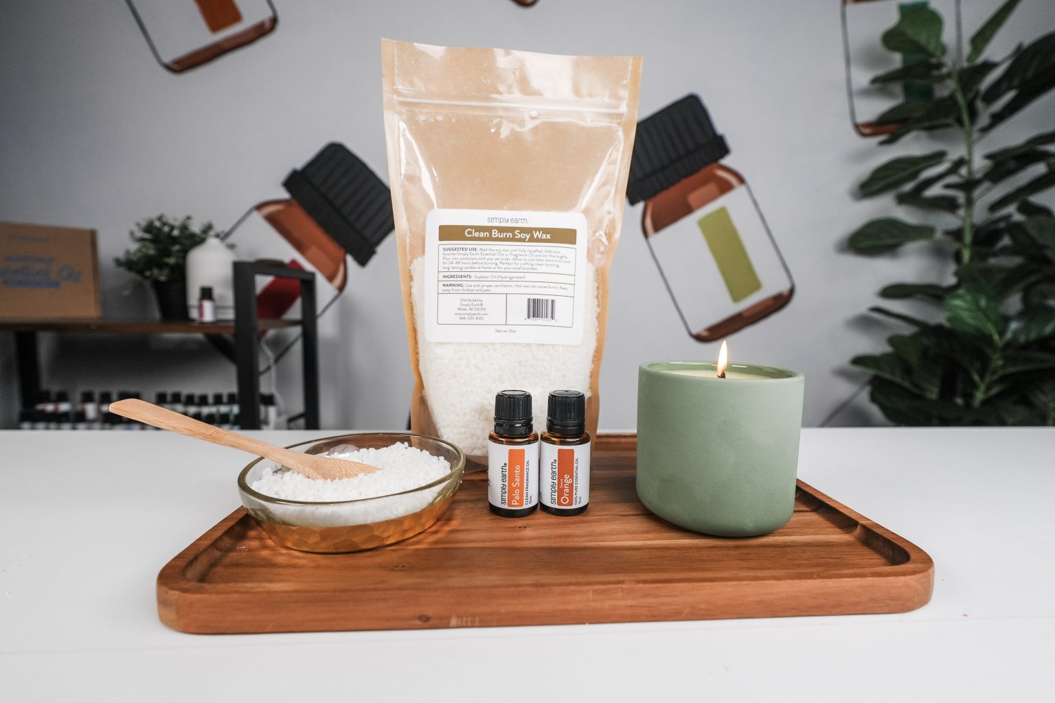 Clean Soy Burn Wax for Positive Mood | Simply Earth Candle Kit